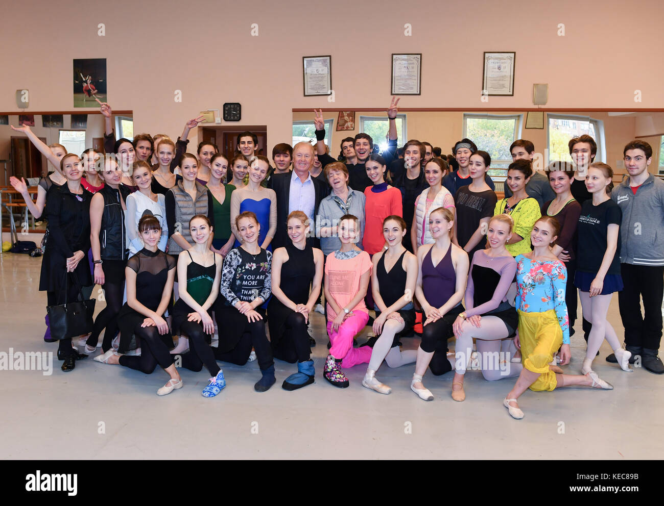 The dancers of the Russian State Ballet gather for a group photo with ...
