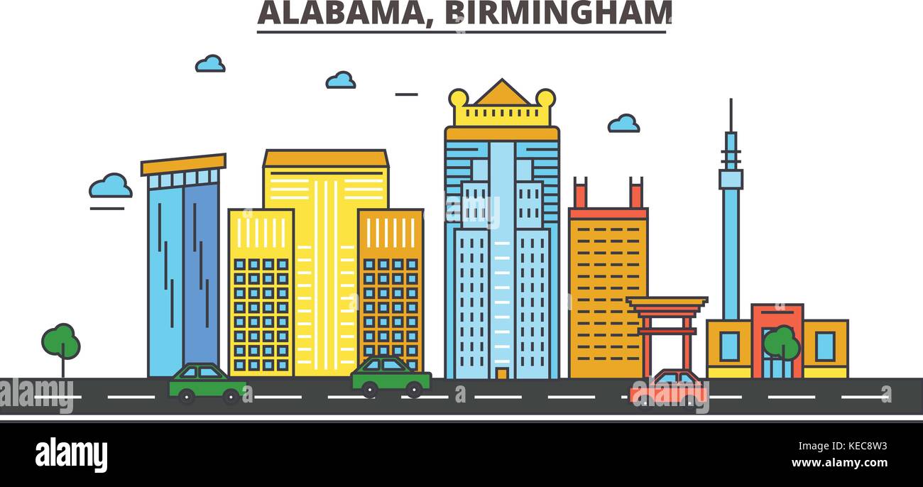 Alabama, Birmingham.City skyline architecture, buildings, streets ...