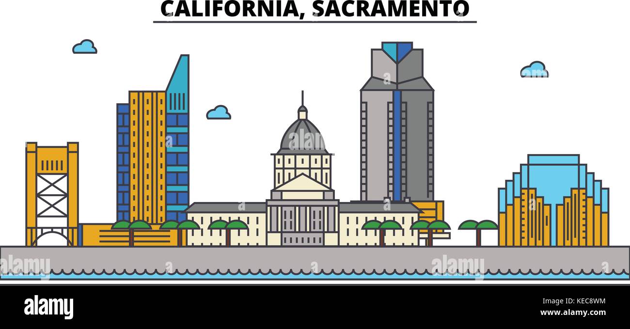 California, Sacramento.City skyline architecture, buildings, streets, silhouette, landscape ...