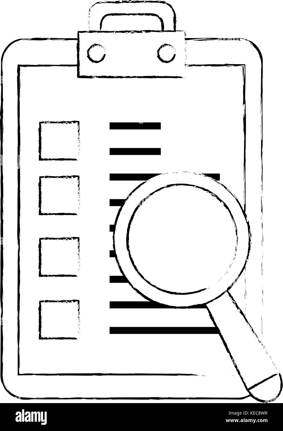 checklist clipboard with magnifying glass vector illustration design ...