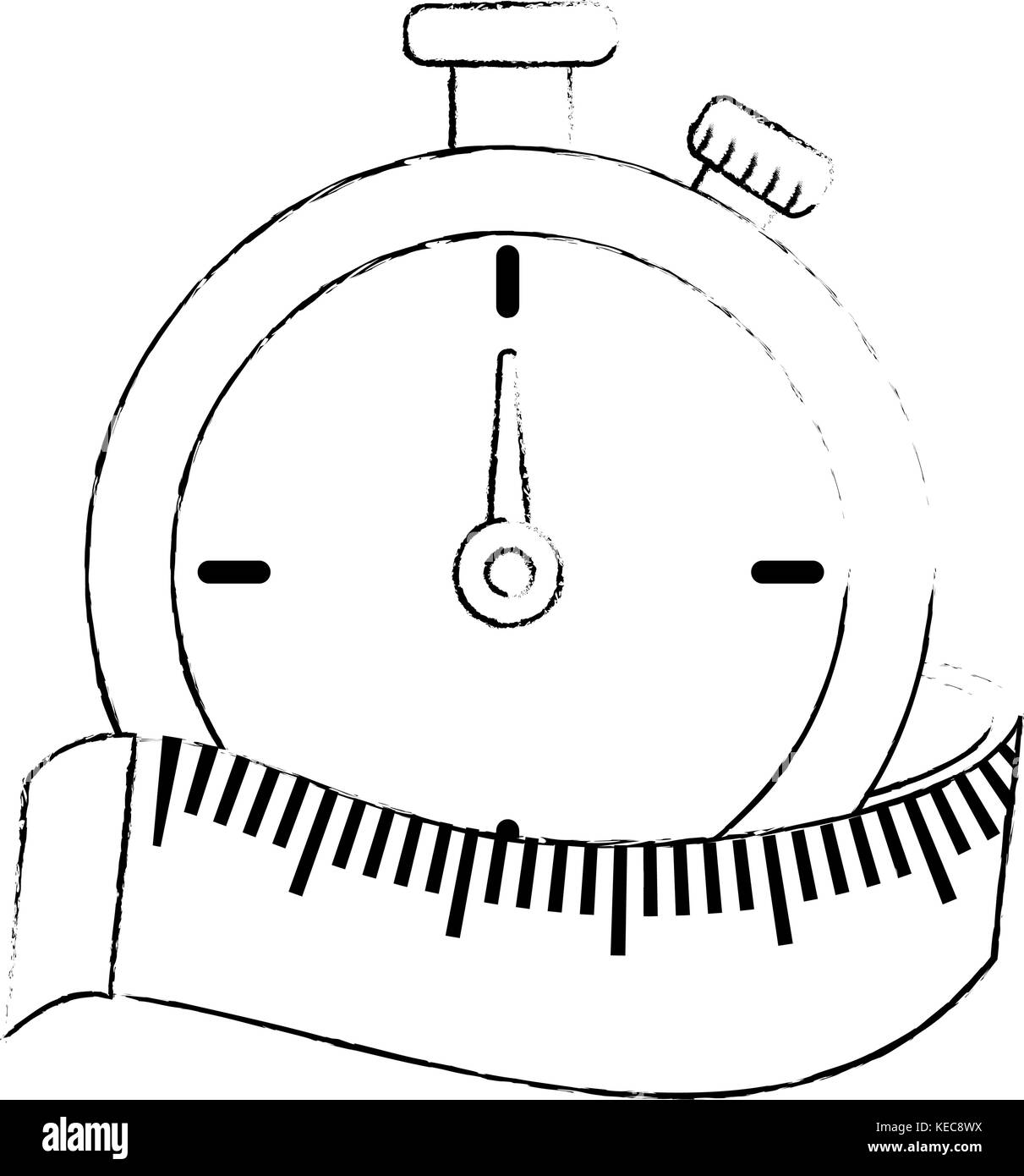 chronometer timer with tape measure vector illustration design Stock ...