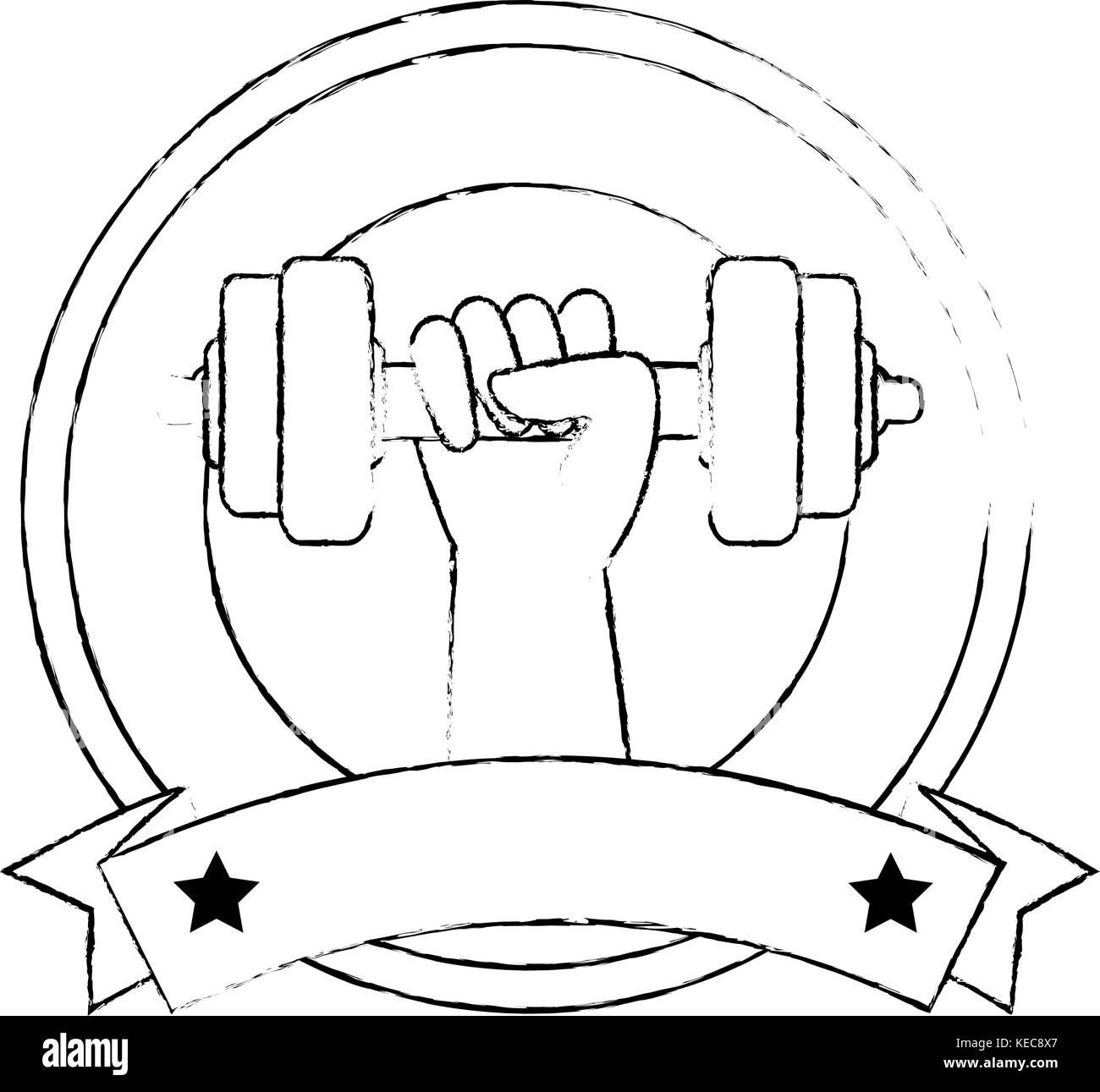 hand human with weight lifting isolated icon vector illustration design ...