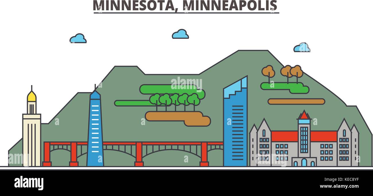 Minnesota, Minneapolis.City skyline architecture, buildings, streets ...