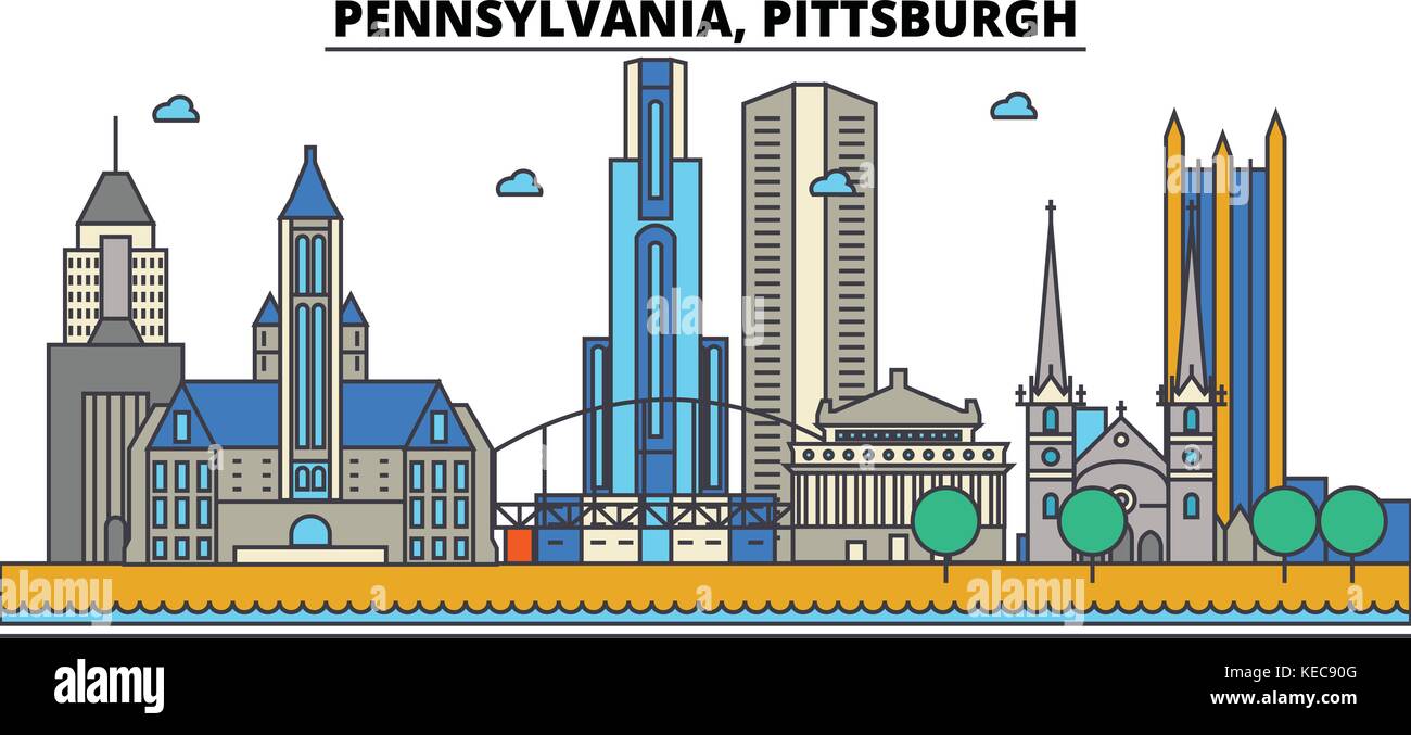 Pittsburgh skyline aerial Stock Vector Images - Alamy
