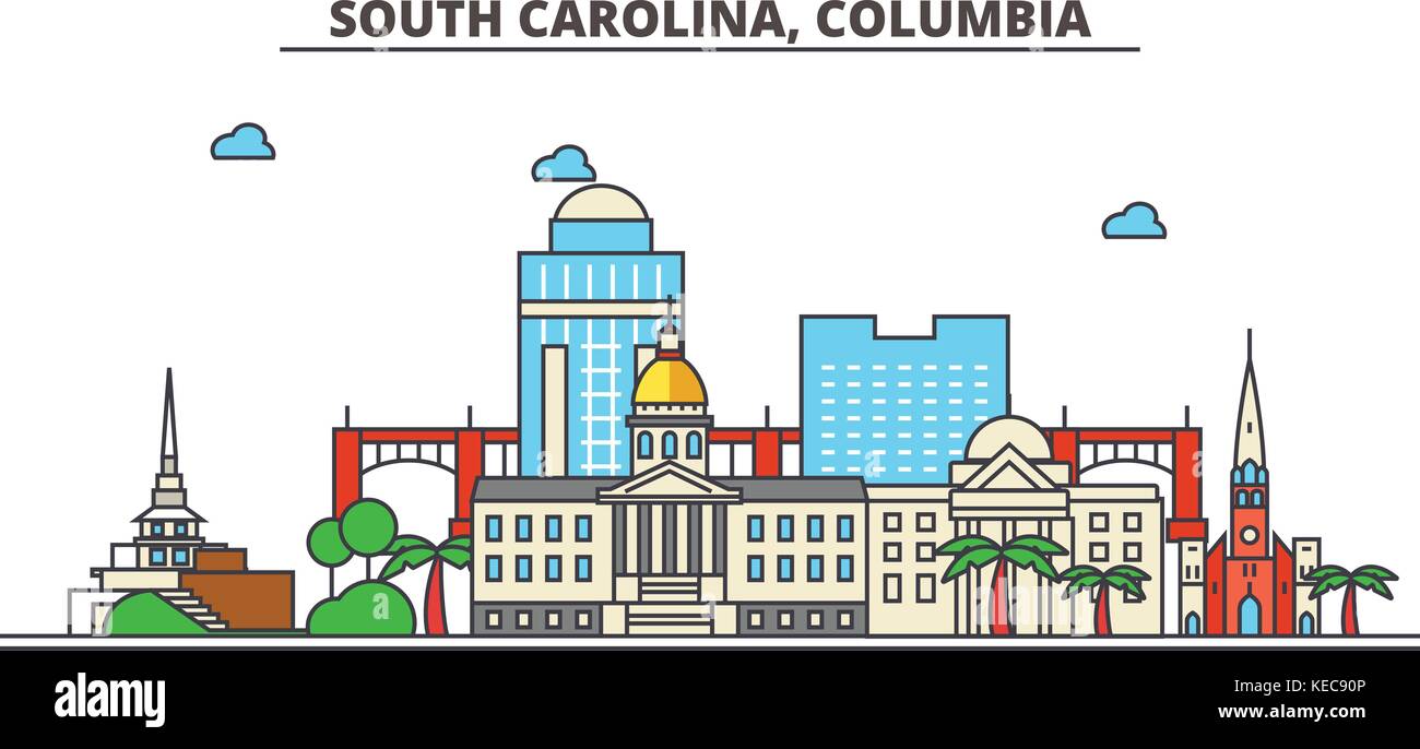 South Carolina, Columbia.City skyline architecture, buildings, streets ...