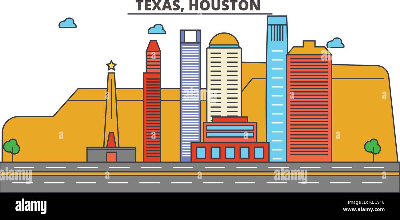 Texas, Houston.City skyline architecture, buildings, streets ...