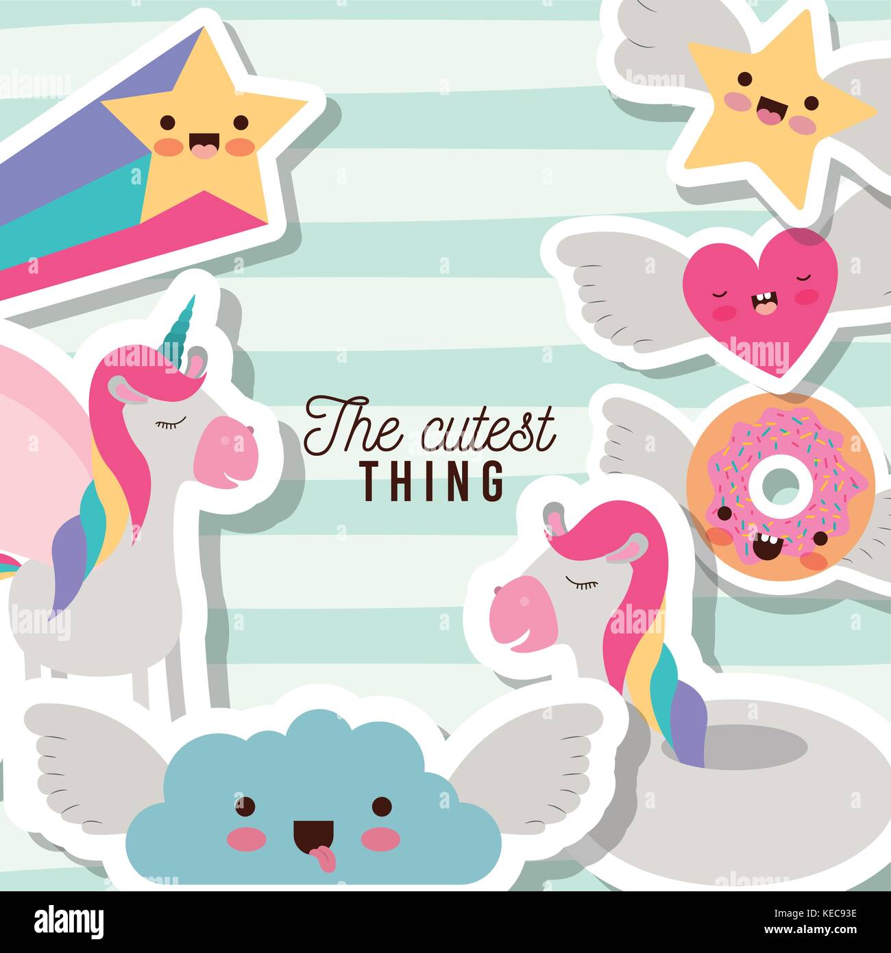 the cutest thing poster with unicorns rainbows stars cloud heart and ...