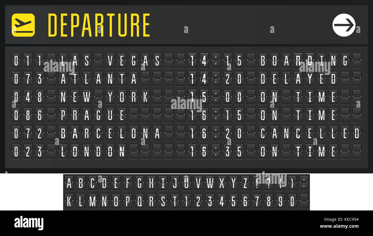 Airport flip board panel Stock Vector Images - Alamy
