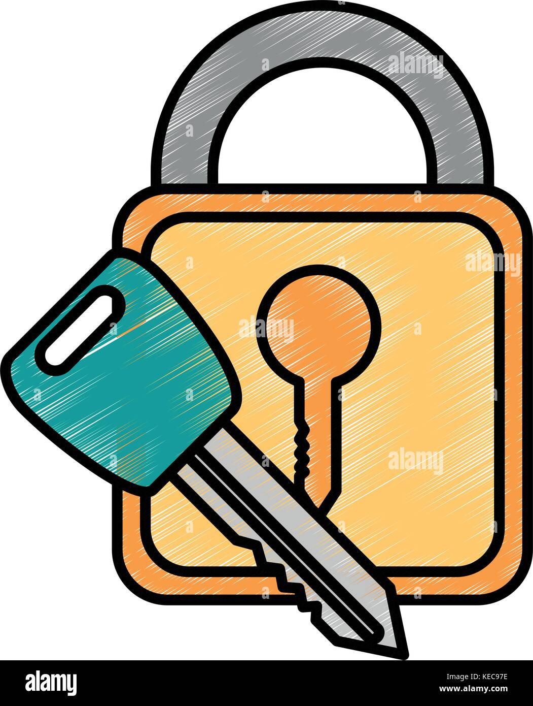 safe padlock with key vector illustration design Stock Vector Image ...