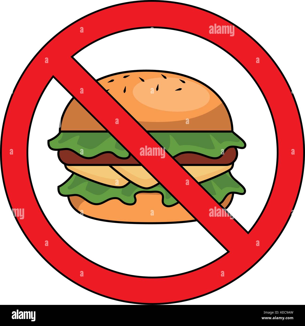 prohibited burger fast food icon vector illustration design Stock ...