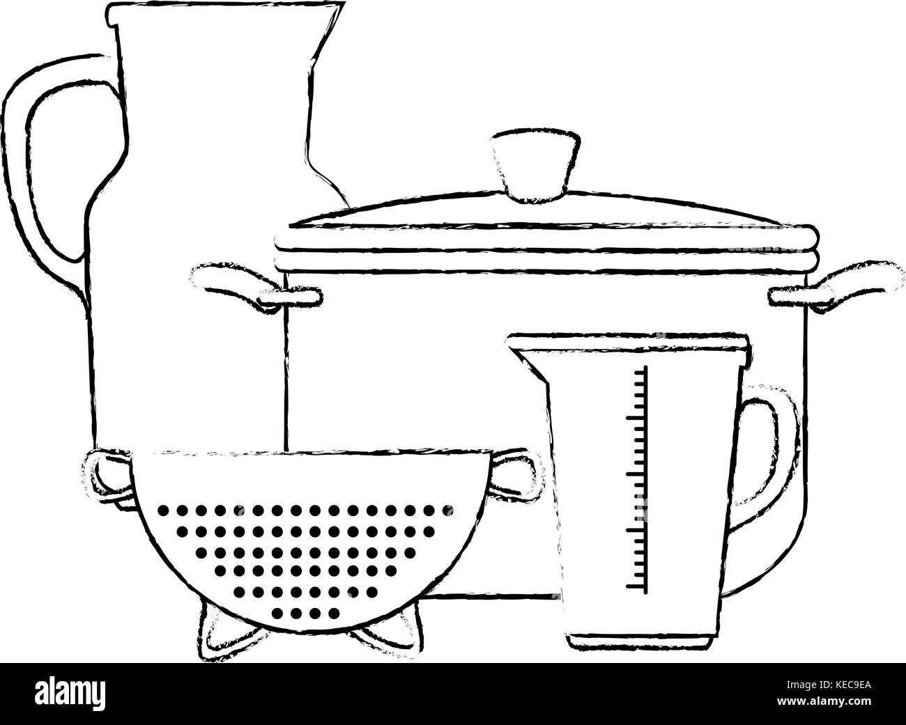 set of kitchen containers vector illustration design Stock Vector Image ...