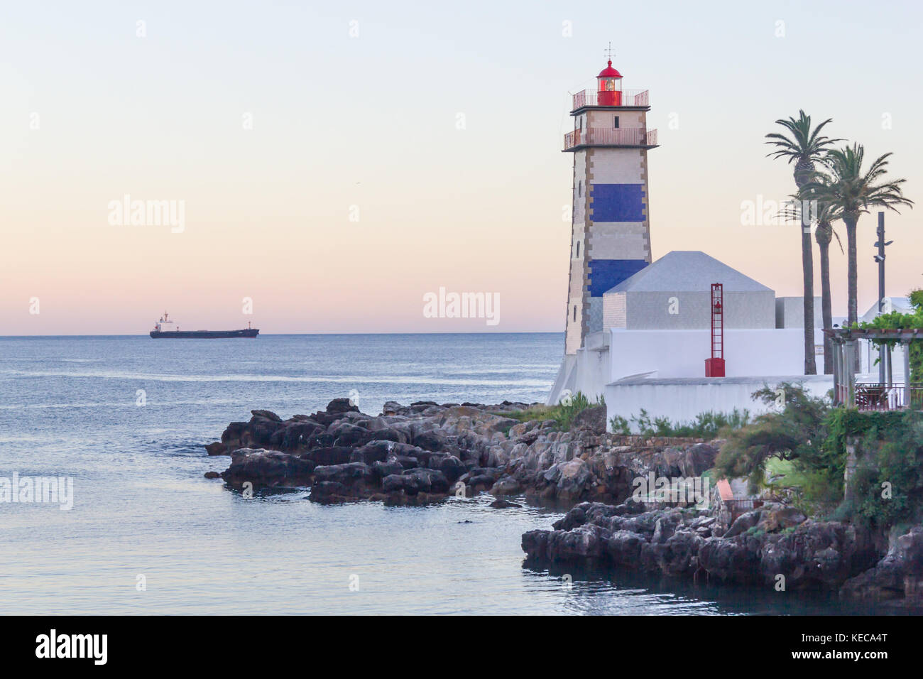 Santa Marta Lighthouse in Cascais, Portugal Stock Photo - Alamy