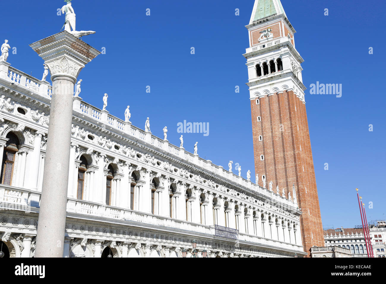 San Marco square and rialto bridge, symbol of Venice lagoon, located in ...