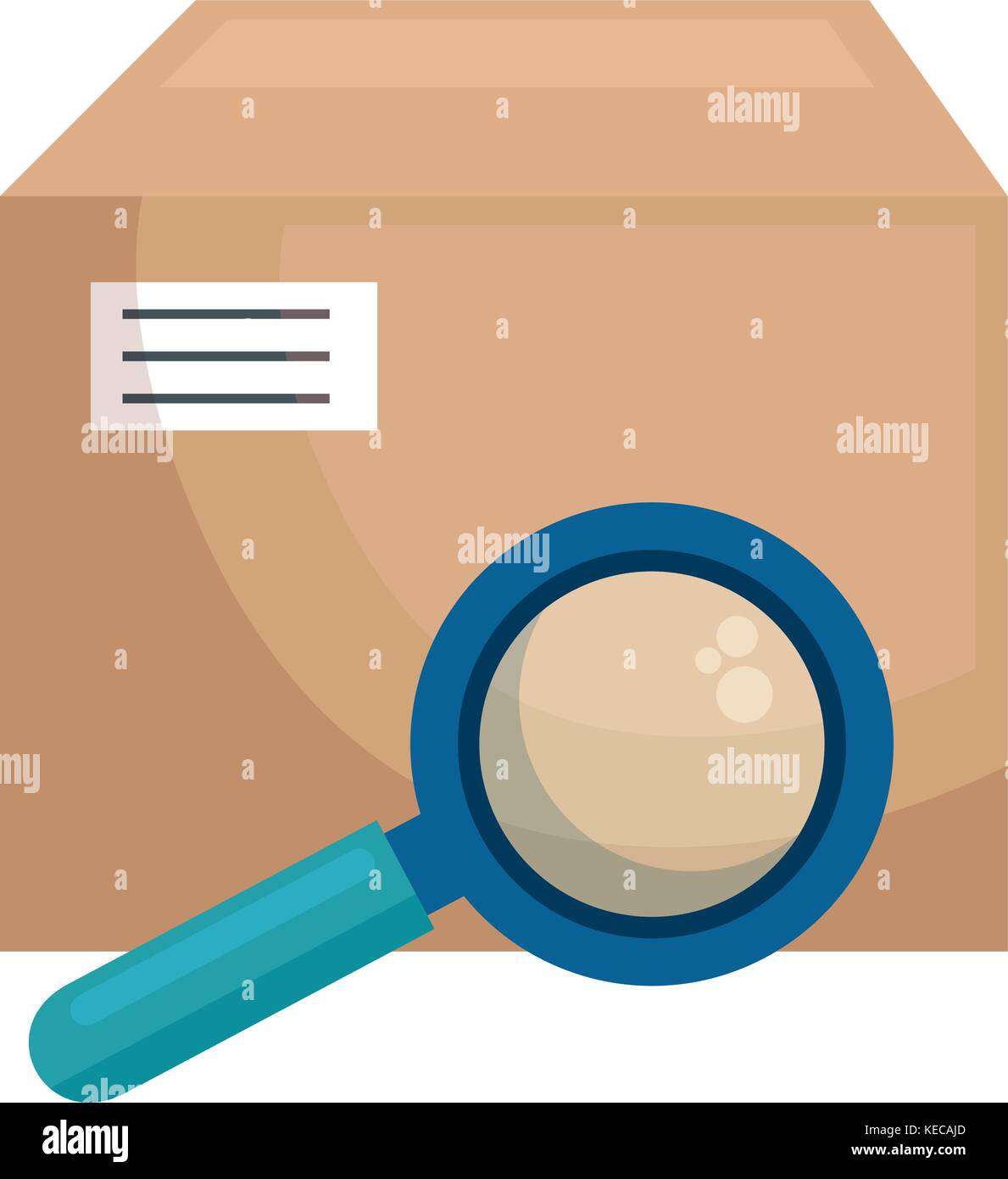 box carton with magnifying glass Stock Vector Image & Art - Alamy