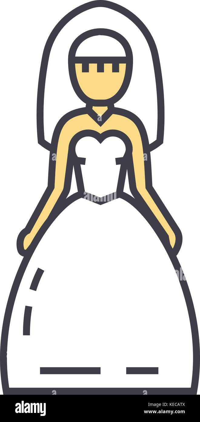 Long elegant wedding dress Stock Vector Images - Alamy