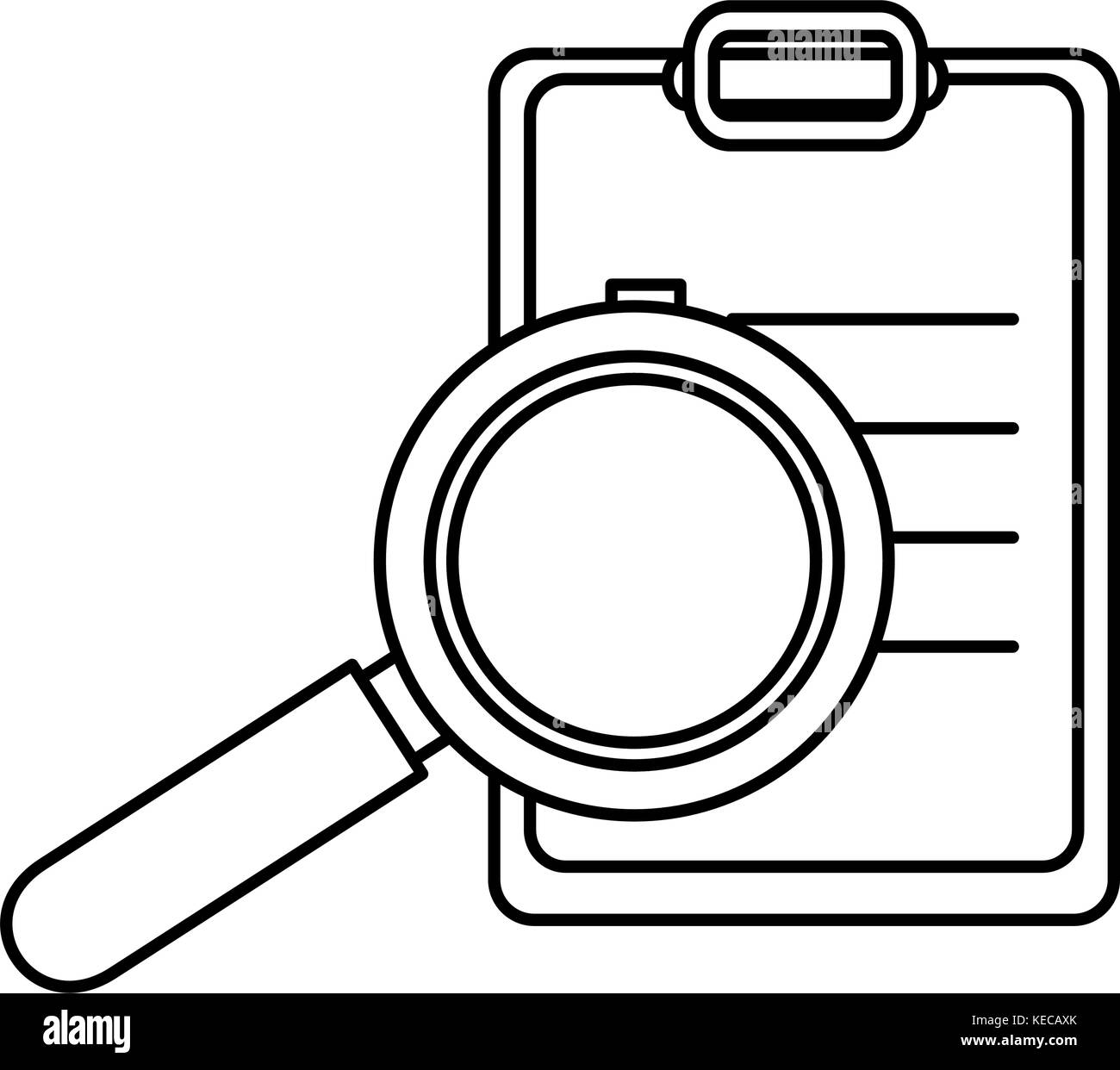 checklist clipboard with magnifying glass Stock Vector Image & Art - Alamy