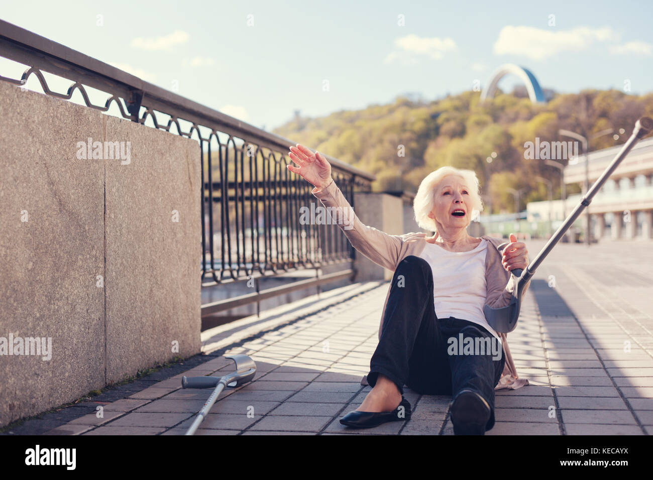 Old lady lying down hi-res stock photography and images - Alamy