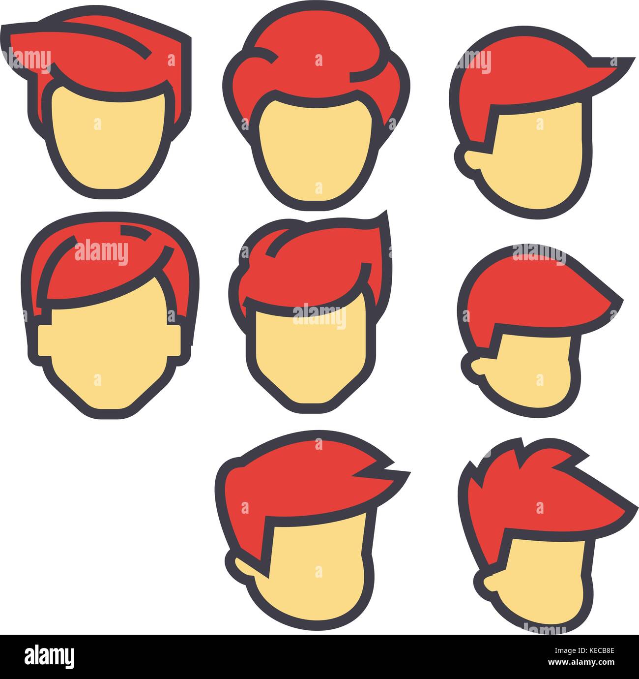 Avatars, male users, red hairs concept Stock Vector Image & Art - Alamy