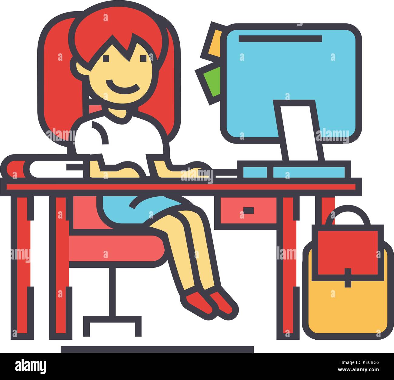 Teen schooler Stock Vector Images - Alamy