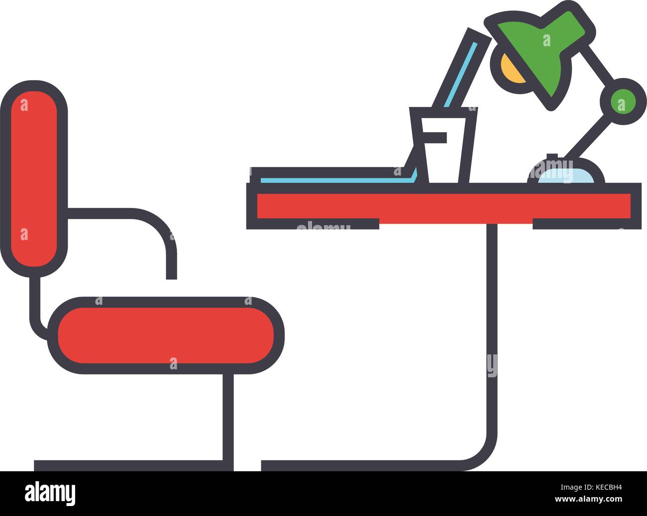 Table office sideview concept Stock Vector Image & Art - Alamy