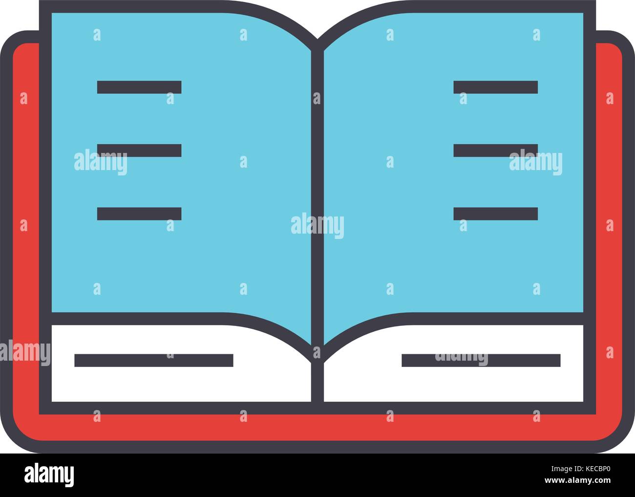 Open book, study, library concept. Line vector icon. Editable stroke ...