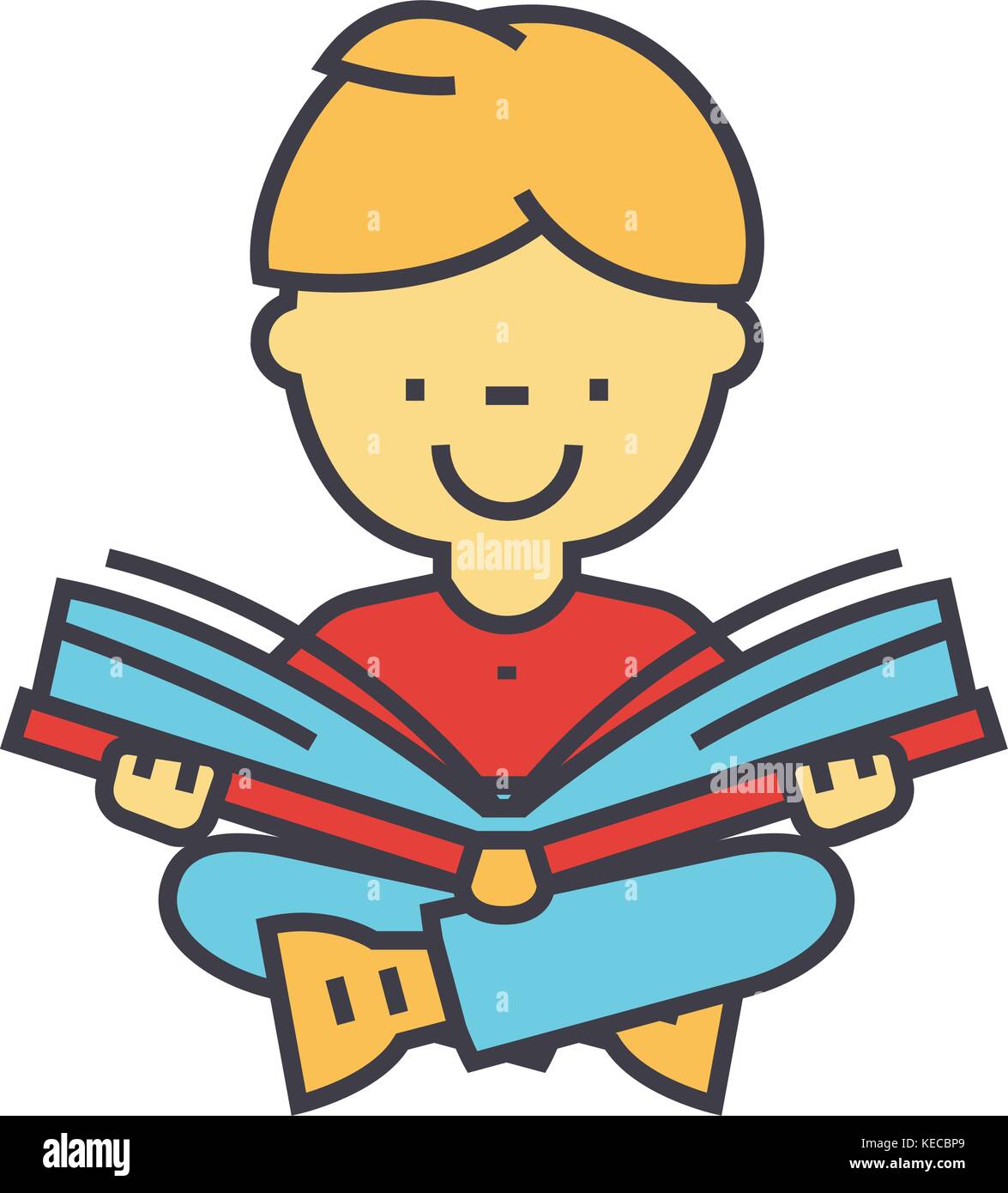 Boy Reading Clip Art