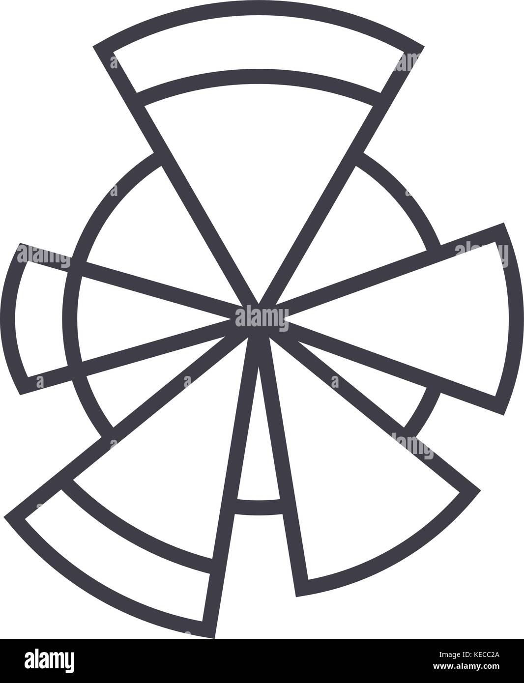 spectral graph vector line icon, sign, illustration on background ...