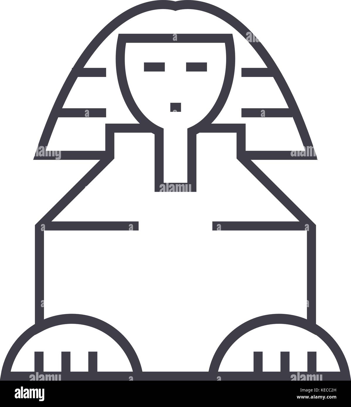 sphinx vector line icon, sign, illustration on background, editable ...