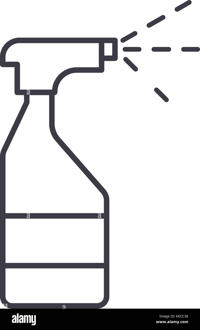 spray sign vector line icon, sign, illustration on background, editable ...