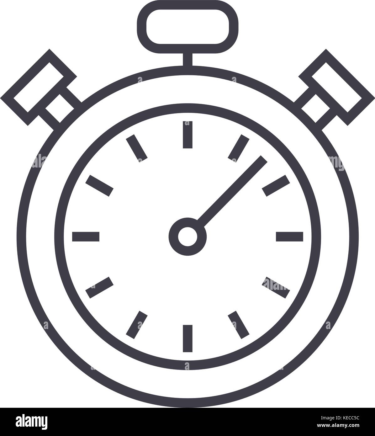 stopwatch,timer vector line icon, sign, illustration on background ...