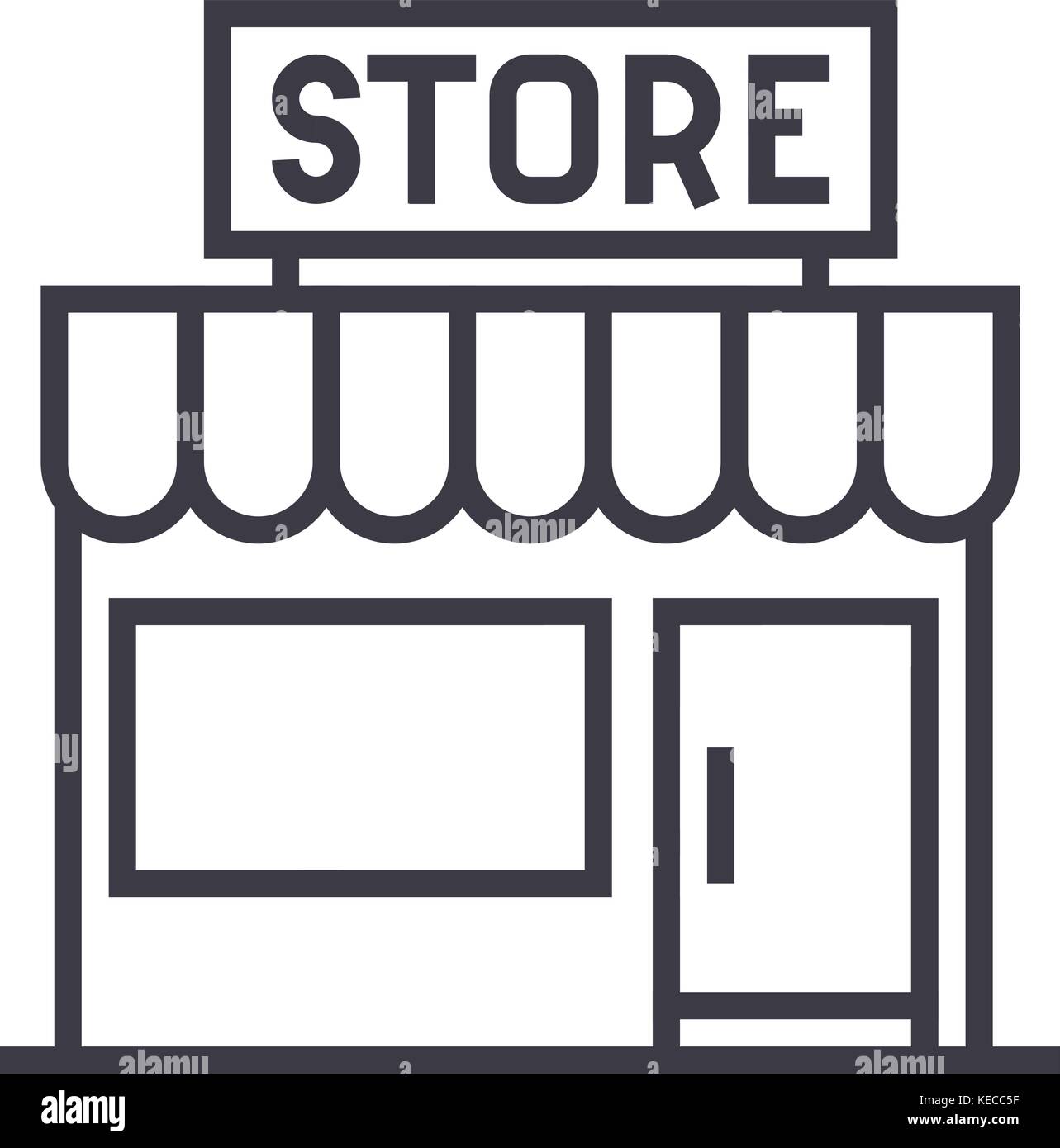 store sign vector line icon, sign, illustration on background, editable ...