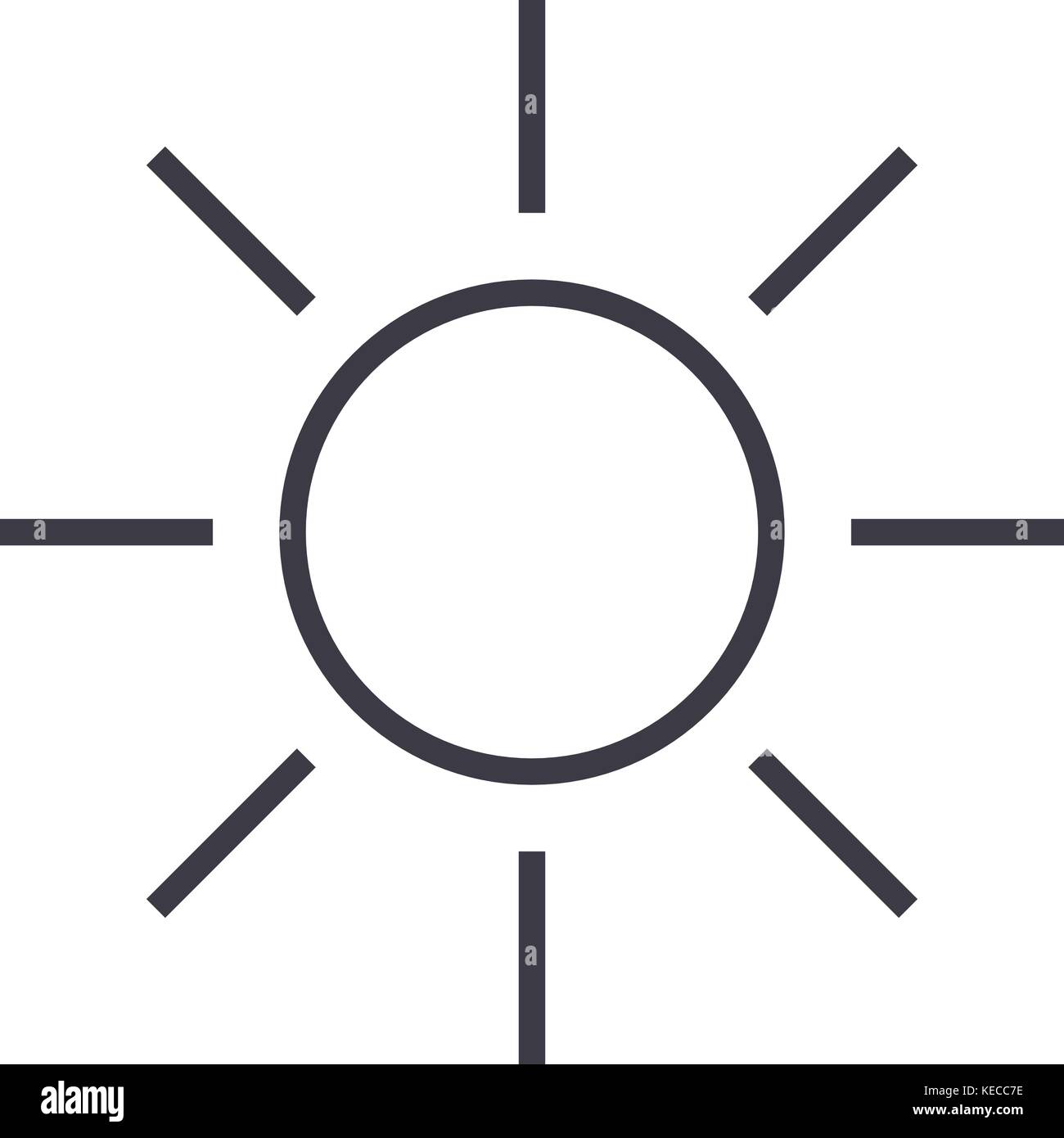 sun sign vector line icon, sign, illustration on background, editable ...