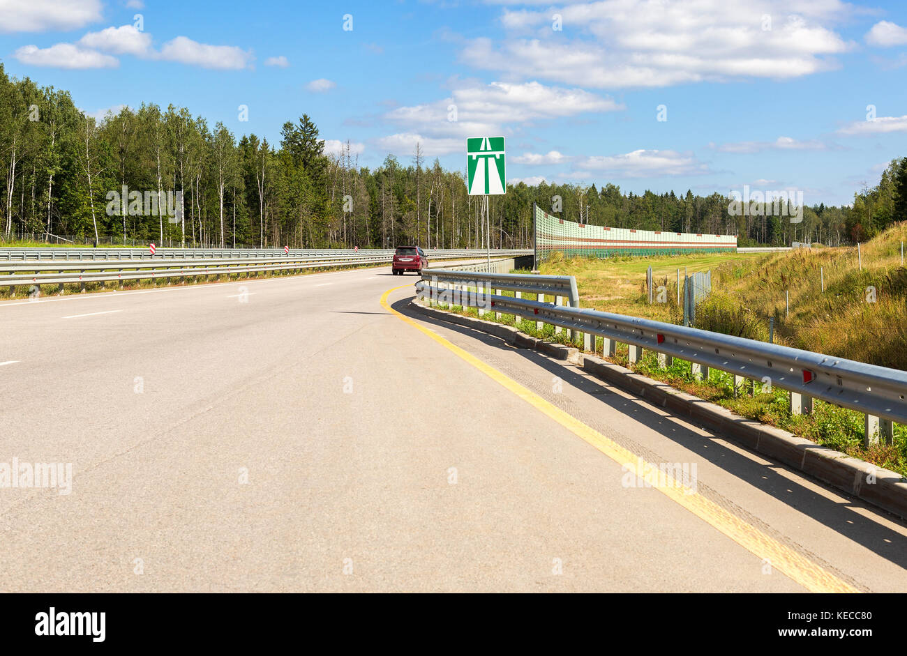 Moscow, Russia - August 08, 2017: Toll road. Russian highway number M11 ...