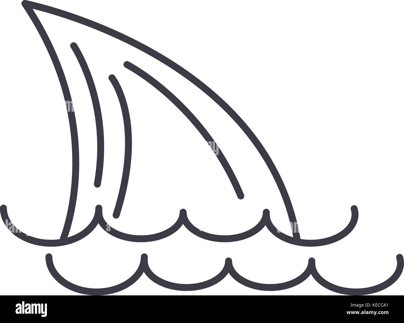 Shark Fin Line Drawing