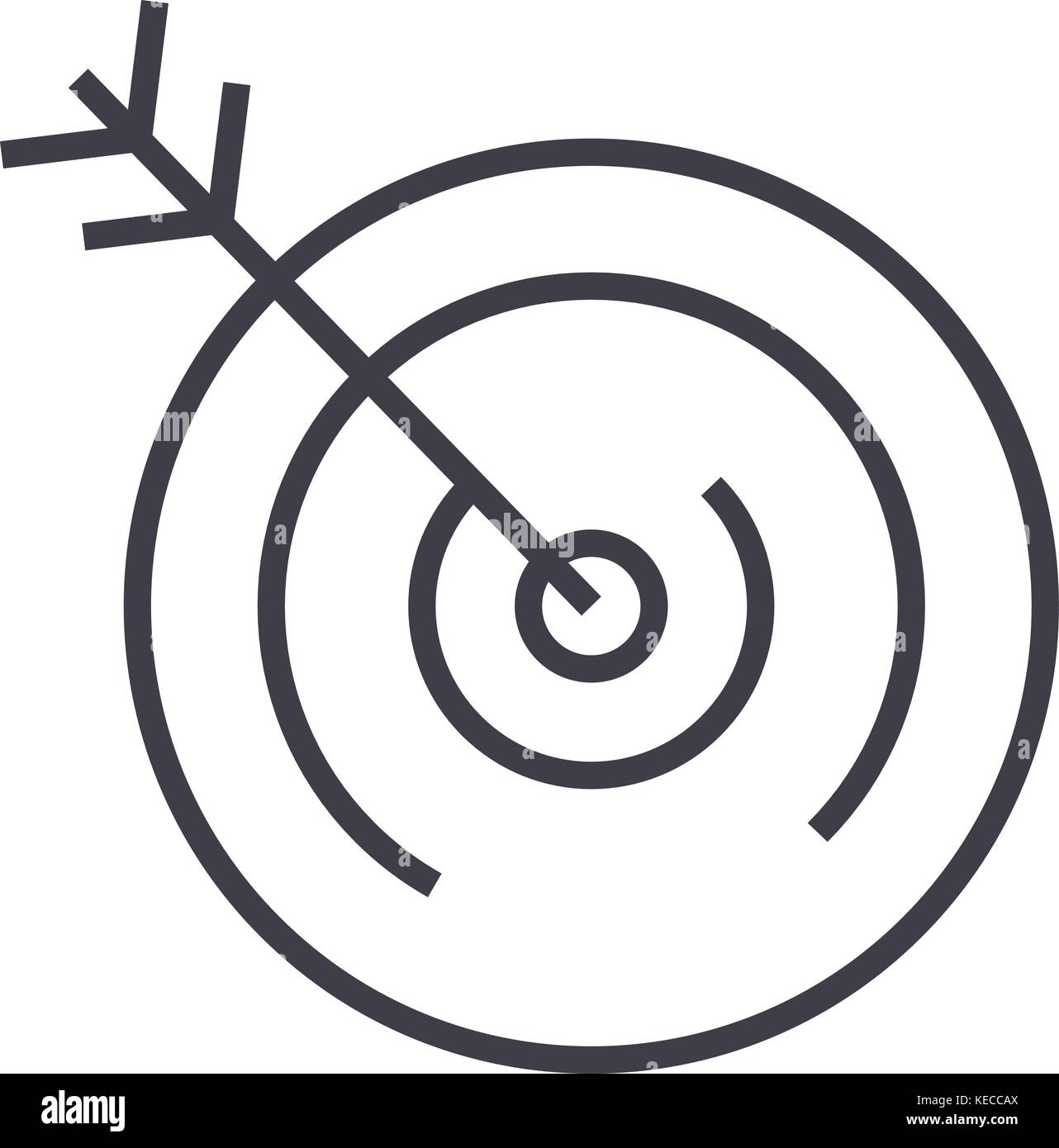 target vector line icon, sign, illustration on background, editable ...