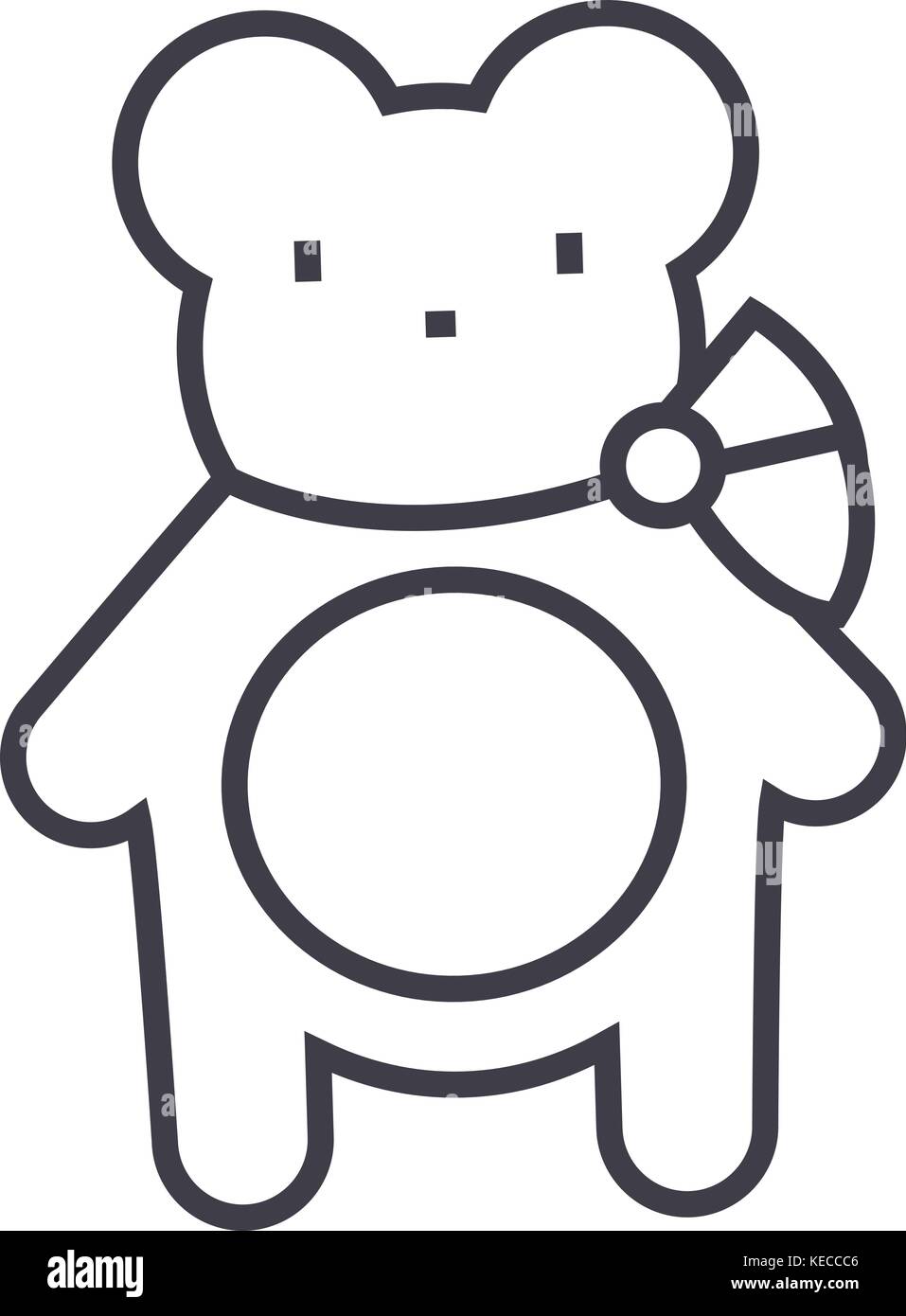 teddy bear vector line icon, sign, illustration on background, editable ...