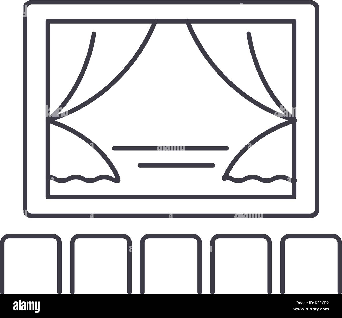 theater, show vector line icon, sign, illustration on background ...