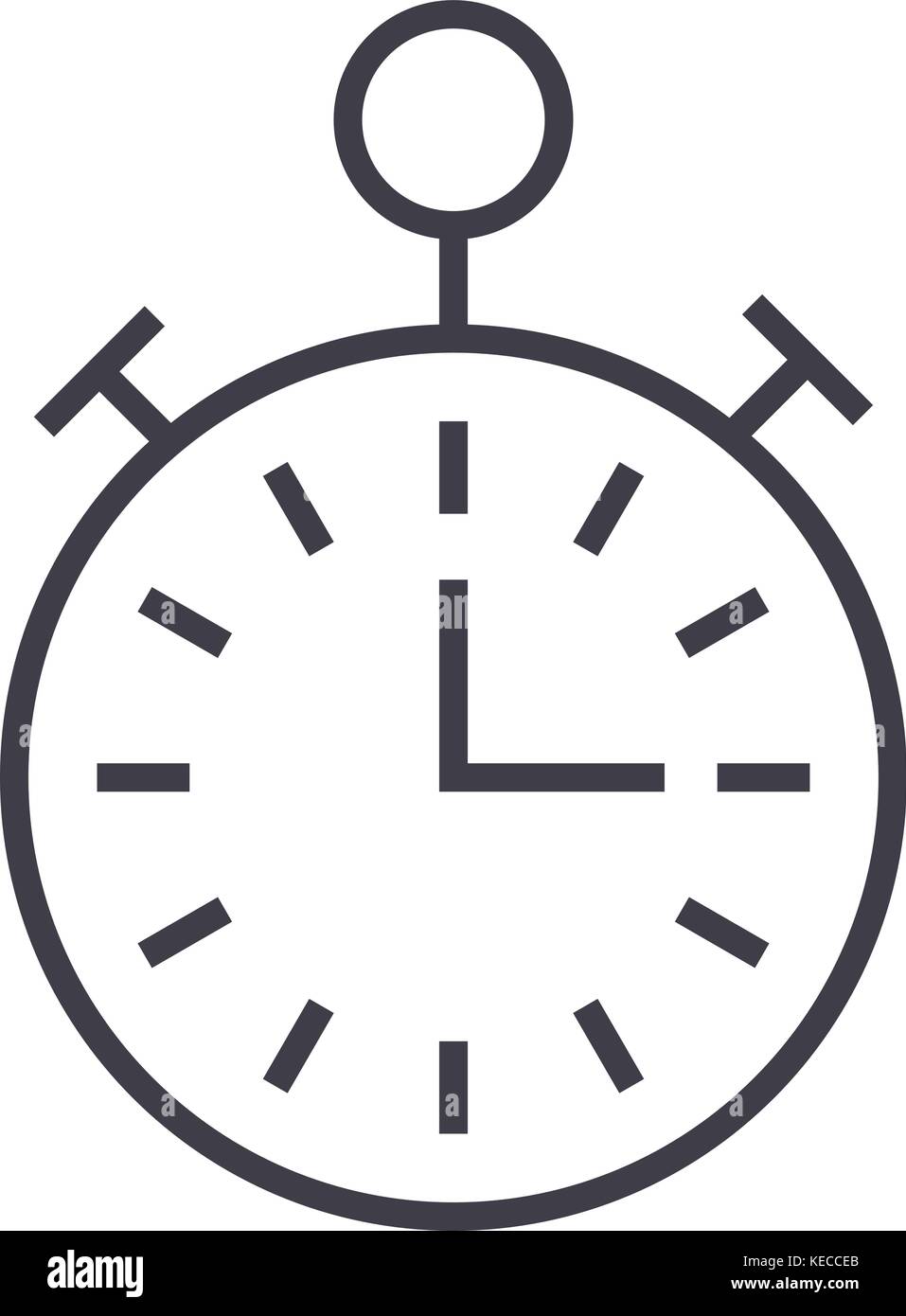timer,stopwatch, time management vector line icon, sign, illustration ...