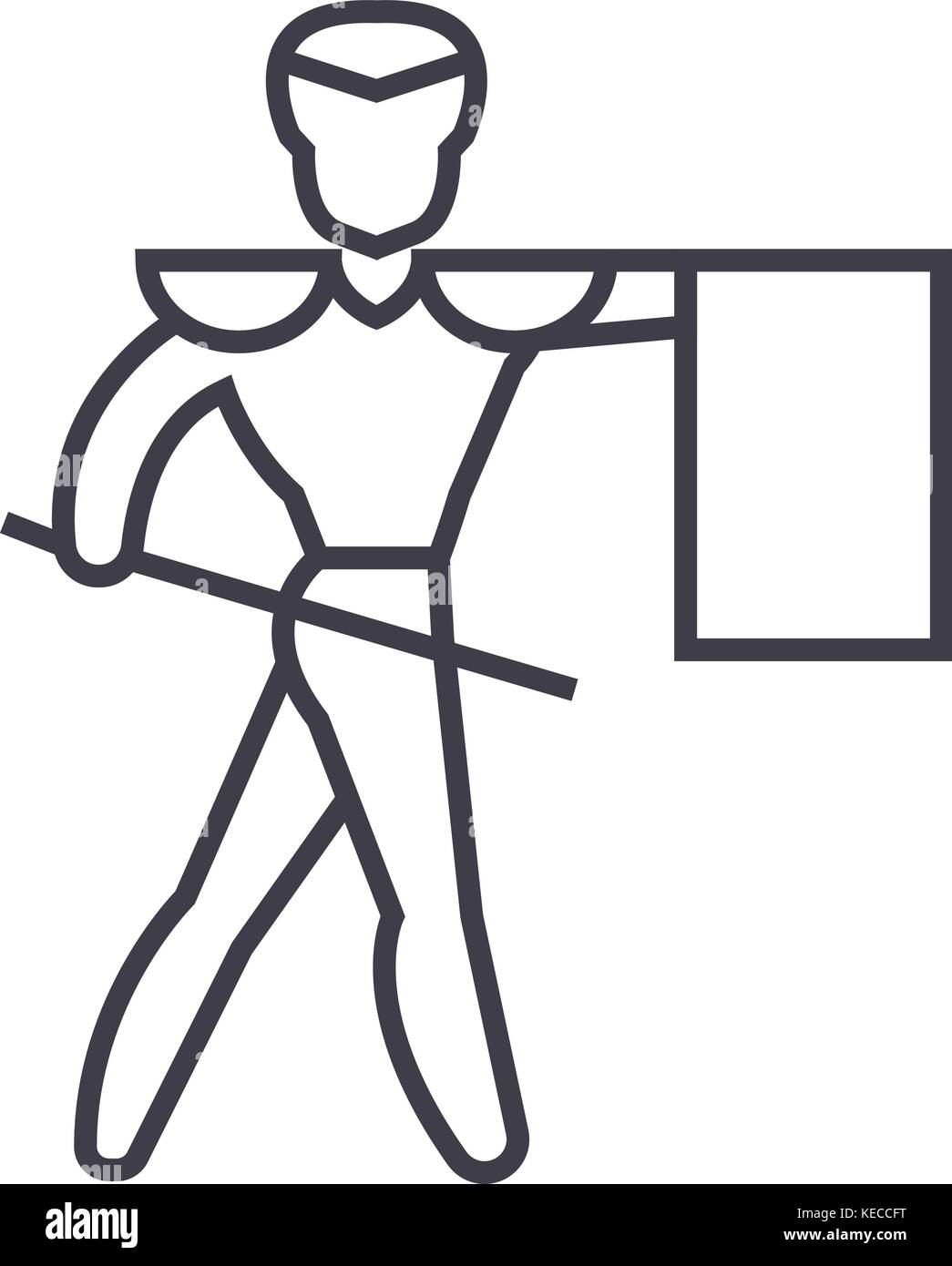 toreador,matador vector line icon, sign, illustration on background ...