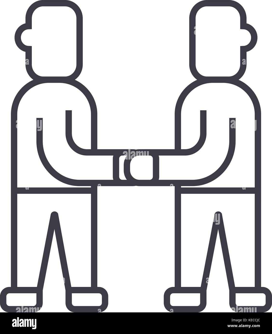 treaty,arrangement vector line icon, sign, illustration on background ...