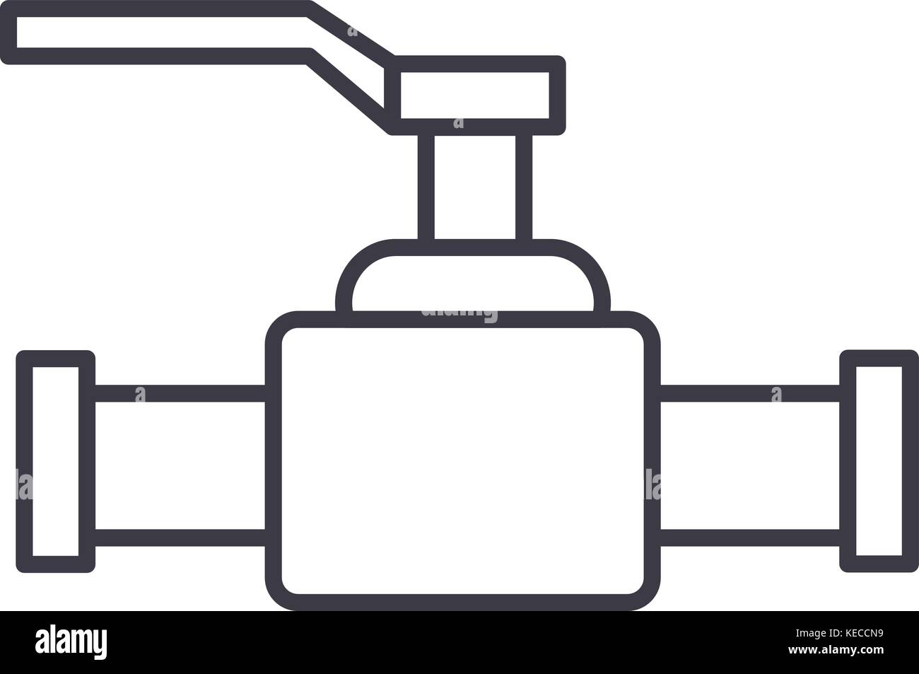 valve illustration vector line icon, sign, illustration on background ...