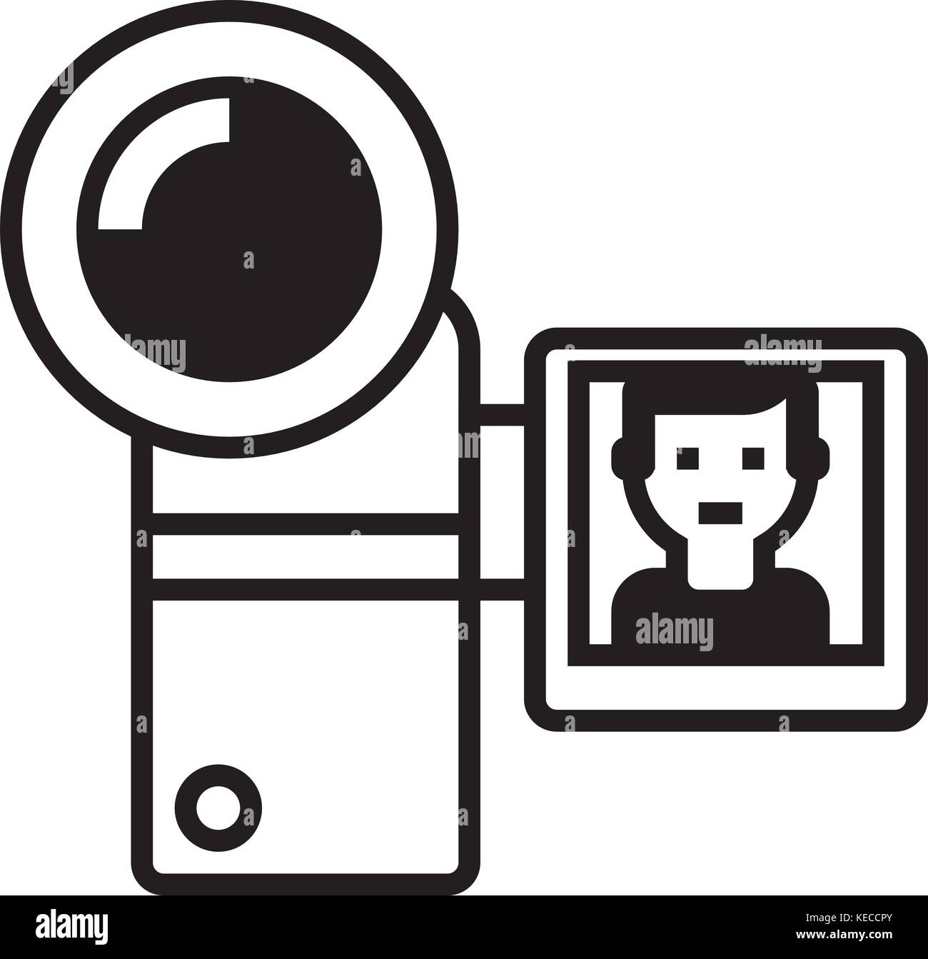 video recording vector line icon, sign, illustration on background ...