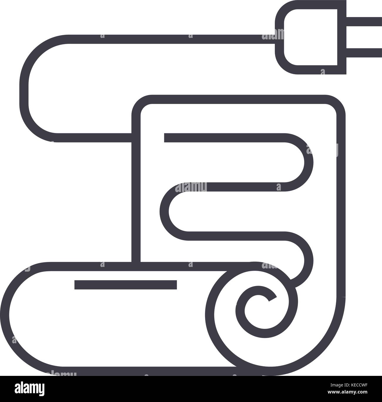 warm floor,under floor heating vector line icon, sign, illustration on ...