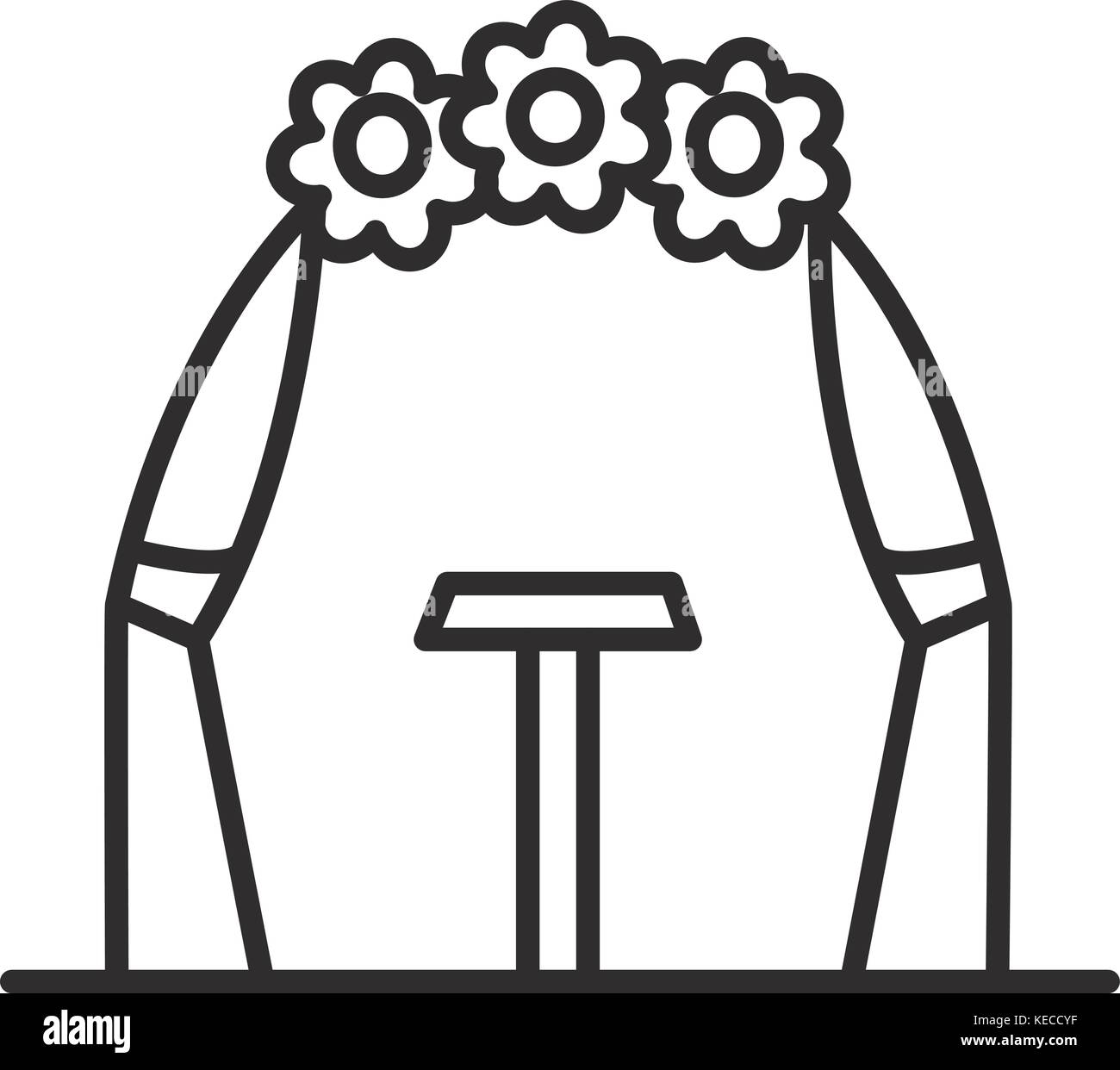 wedding arch vector line icon, sign, illustration on background ...