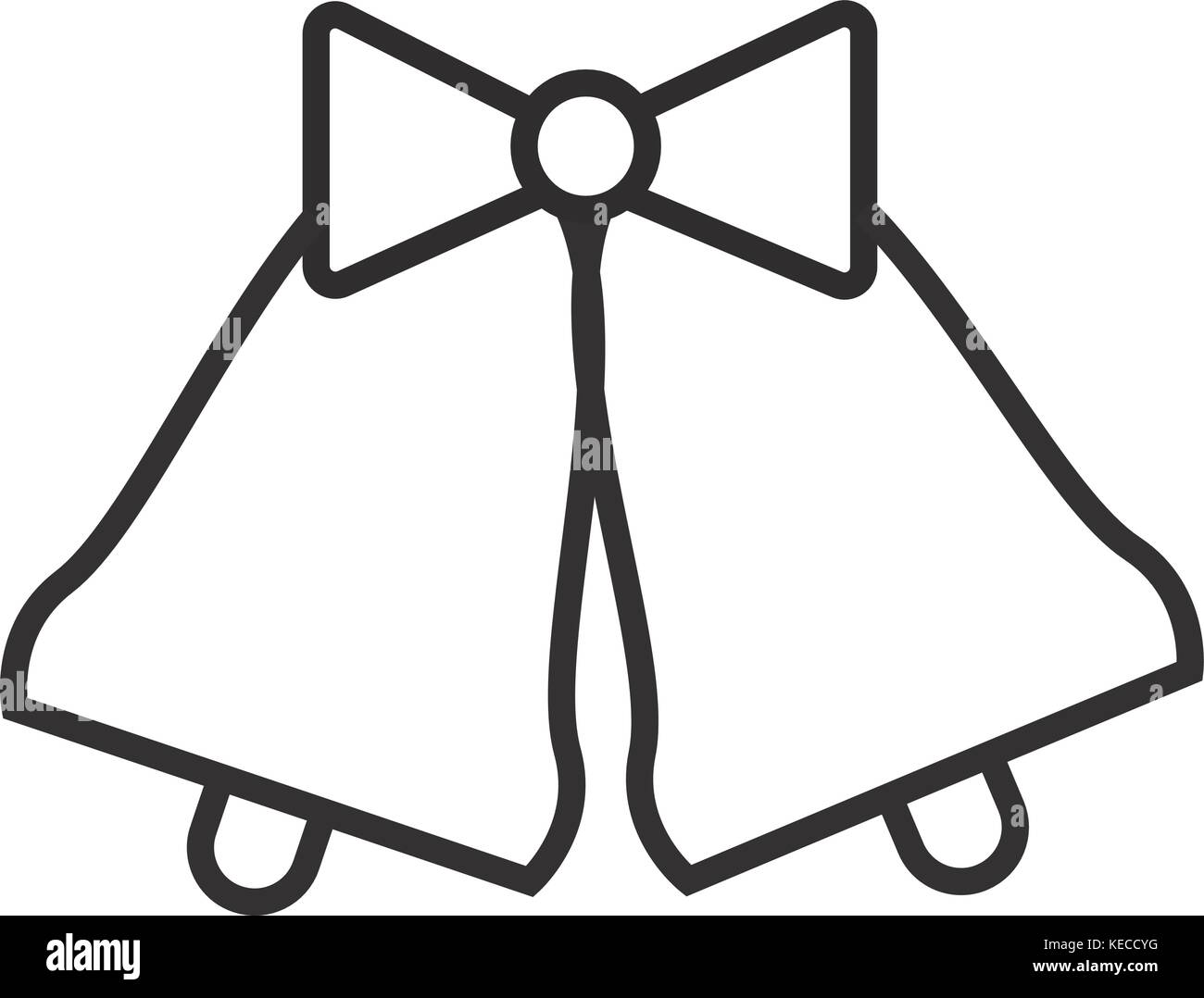 wedding bells vector line icon, sign, illustration on background ...