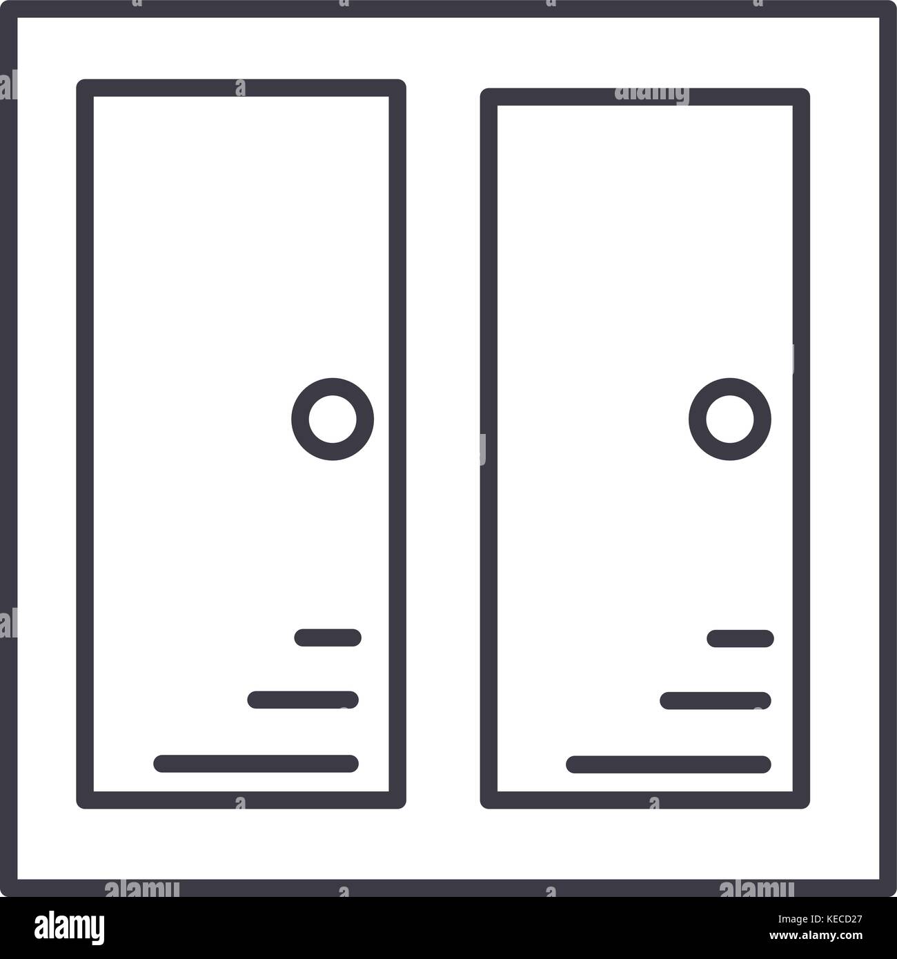 windows vector line icon, sign, illustration on background, editable ...