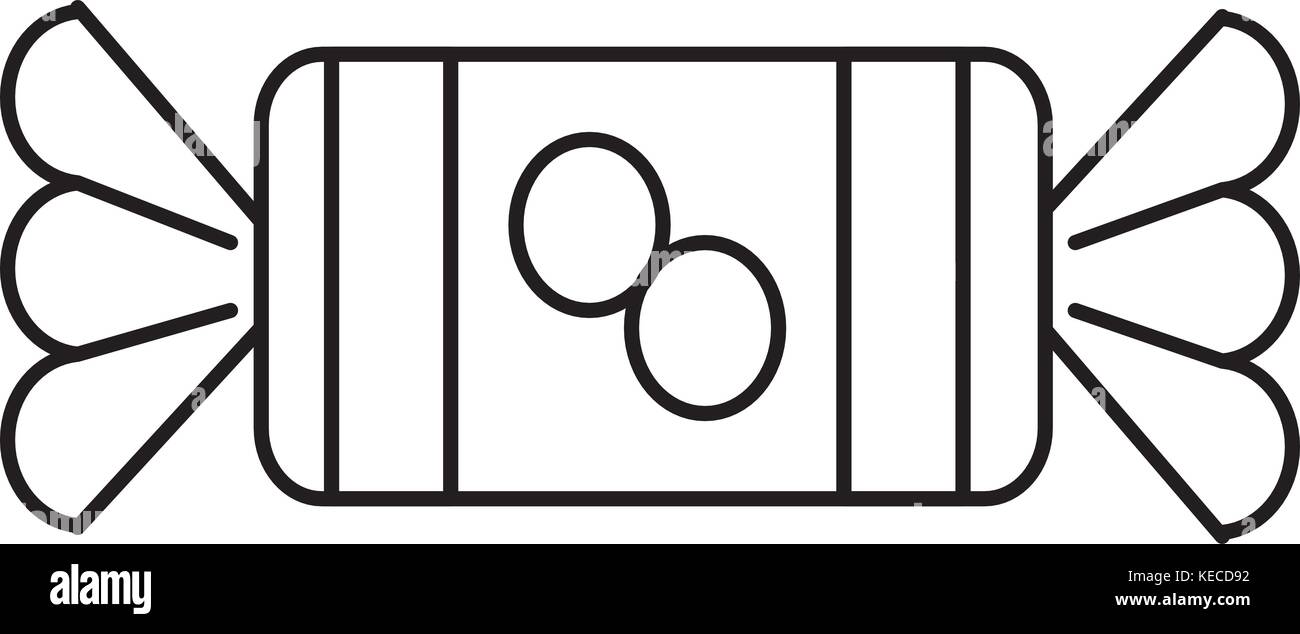 wrap candy vector line icon, sign, illustration on background, editable ...