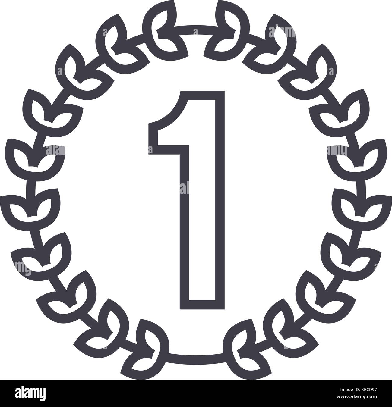 wreath first vector line icon, sign, illustration on background ...