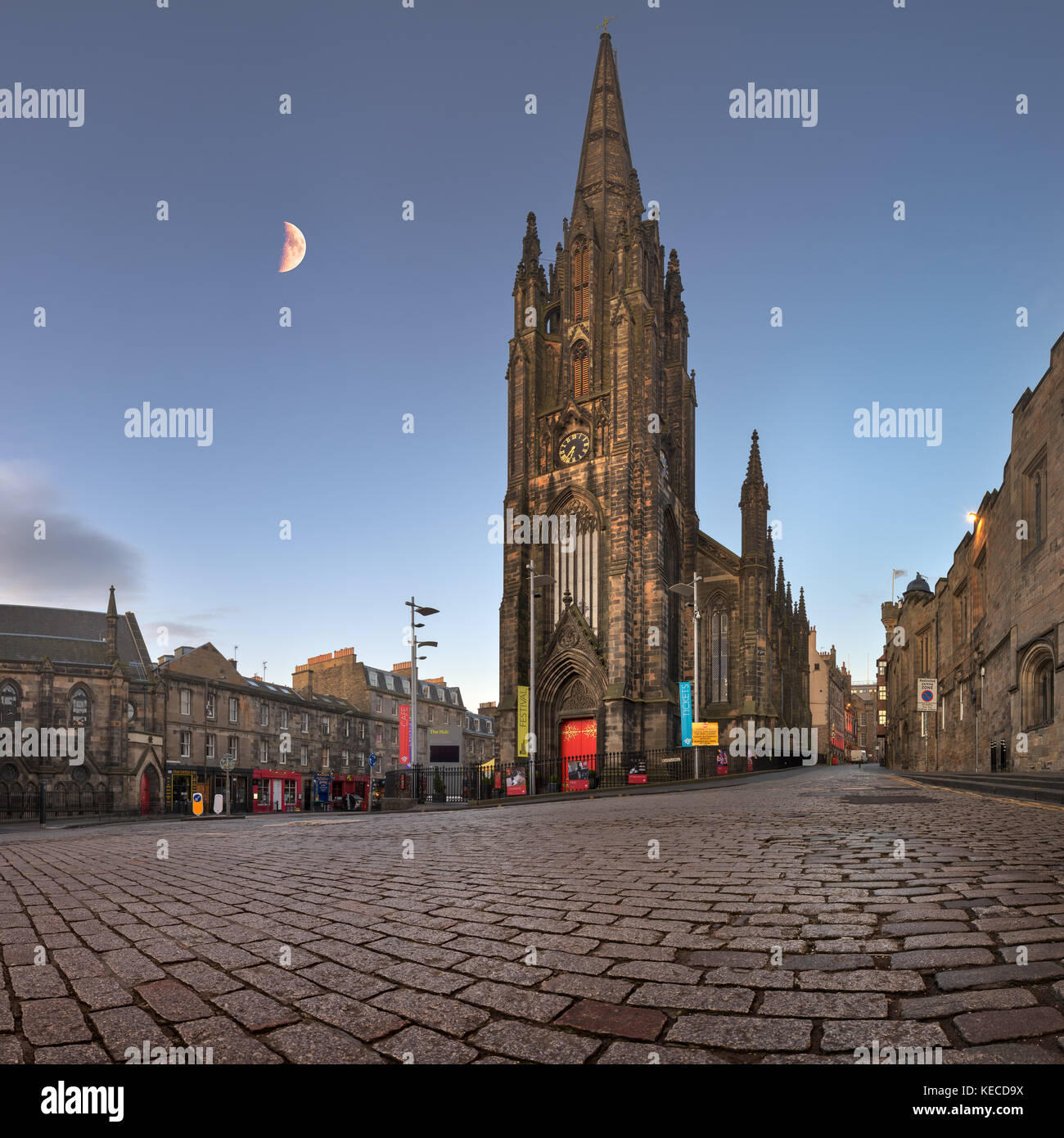 EDINBURGH, UNITED KINGDOM - SEPTEMBER 12, 2017: Panorama of the Hub in ...