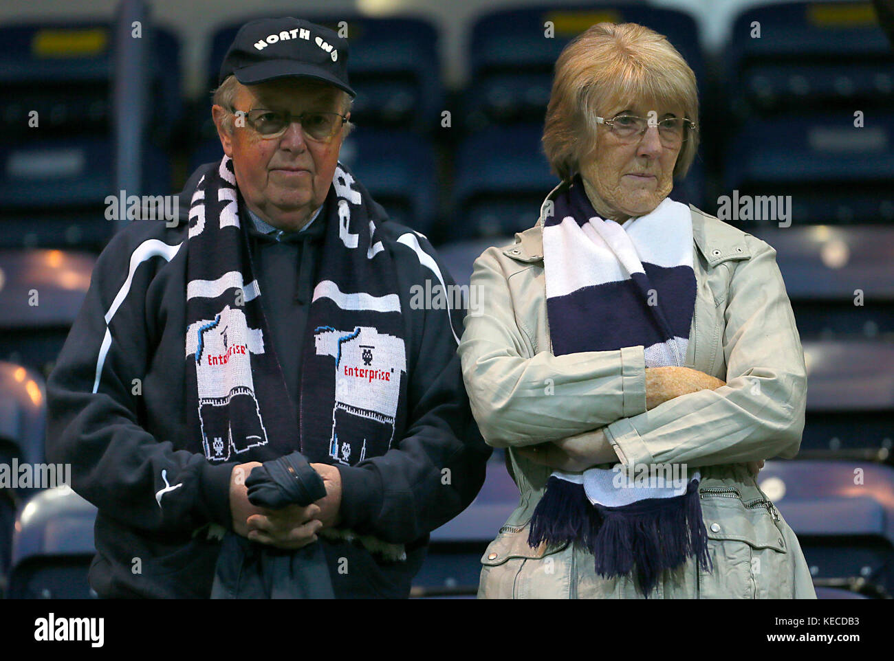 Preston North End fans in the stands Stock Photo - Alamy